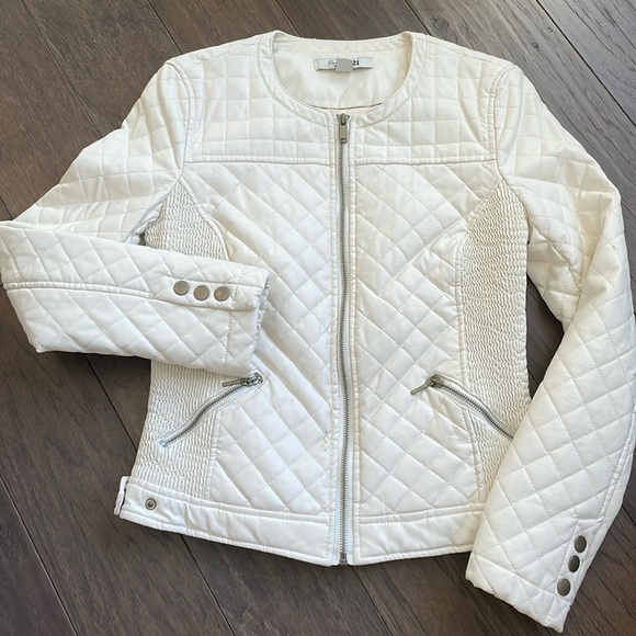 Forever 21 | Jackets & Coats | Off White Faux Leather Jacket | Poshmark